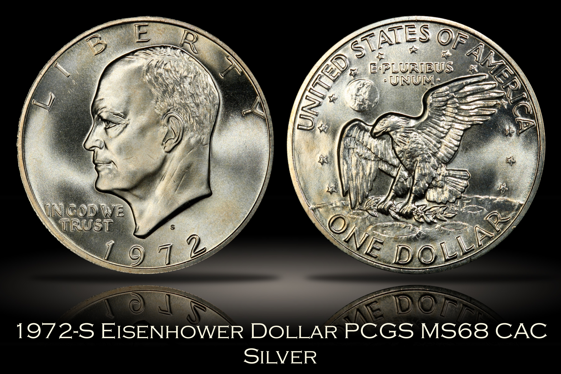 Michael Kittle Rare Coins - 1972-S Silver Eisenhower Dollar PCGS MS68 CAC