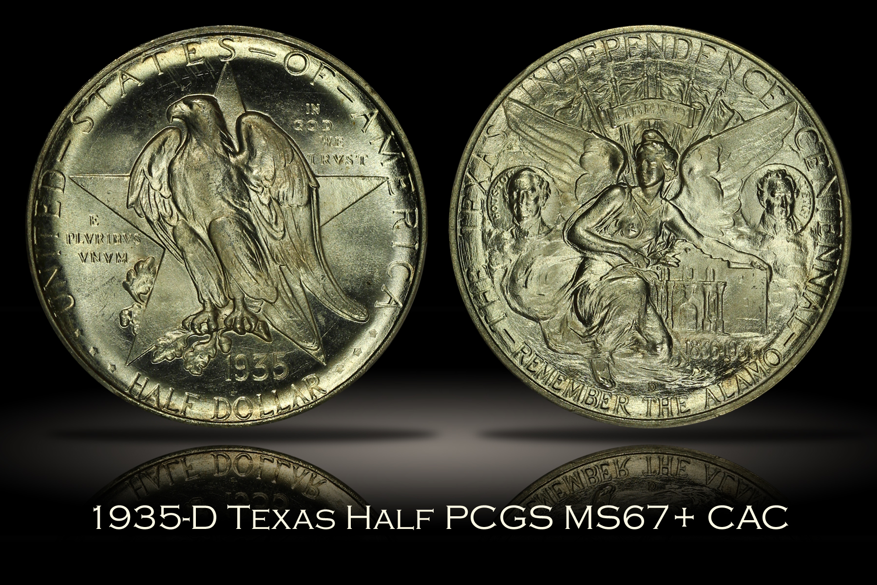 Michael Kittle Rare Coins - 1935-D Texas Half PCGS MS67+ CAC