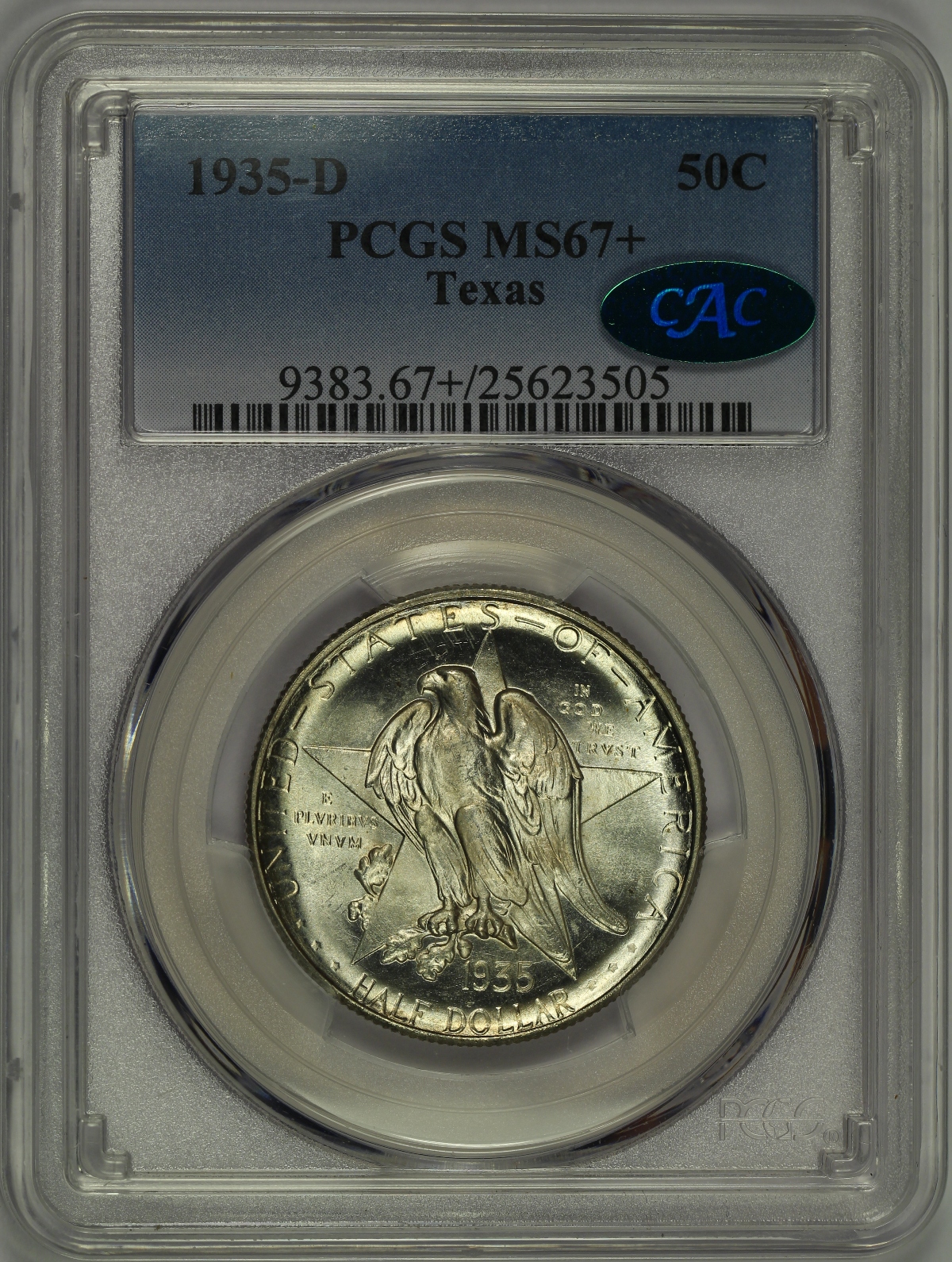 Michael Kittle Rare Coins - 1935-D Texas Half PCGS MS67+ CAC