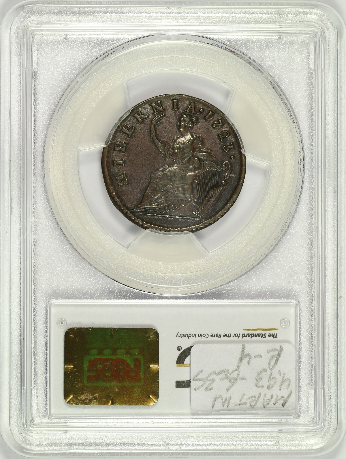 Michael Kittle Rare Coins - 1723 Wood's Hibernia Halfpenny PCGS XF45